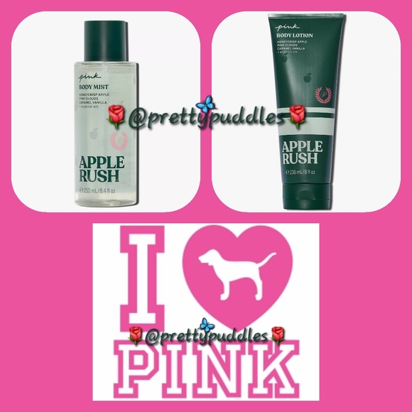 PINK Victoria's Secret | Bath & Body | 2pc Pink Apple Rush Mist Lotion ...